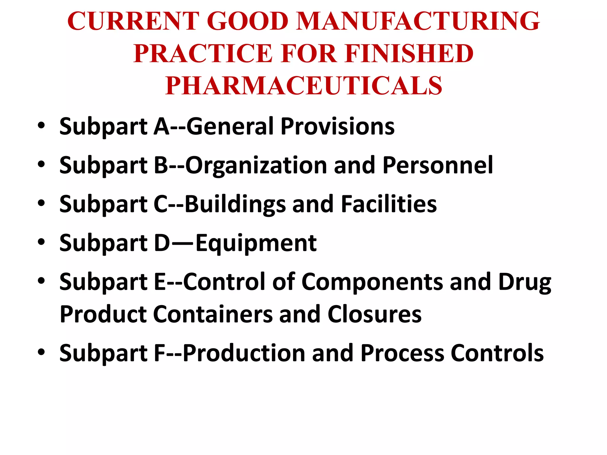 Current good manufacturing practices and current good compounding | PDF