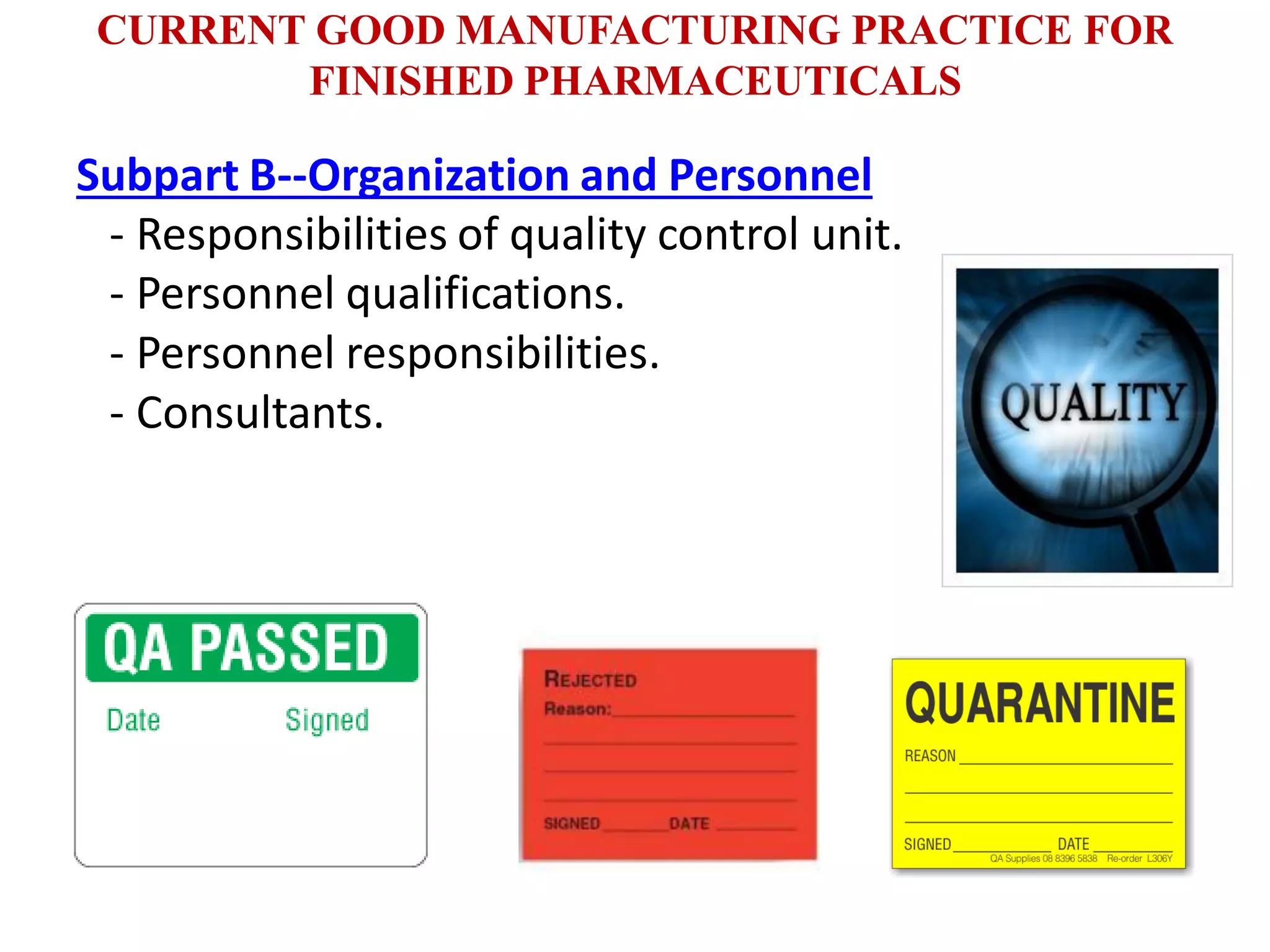 Current good manufacturing practices and current good compounding | PDF
