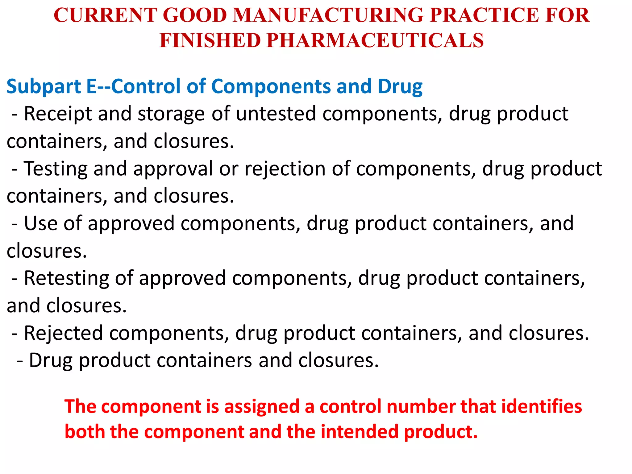 Current good manufacturing practices and current good compounding | PDF