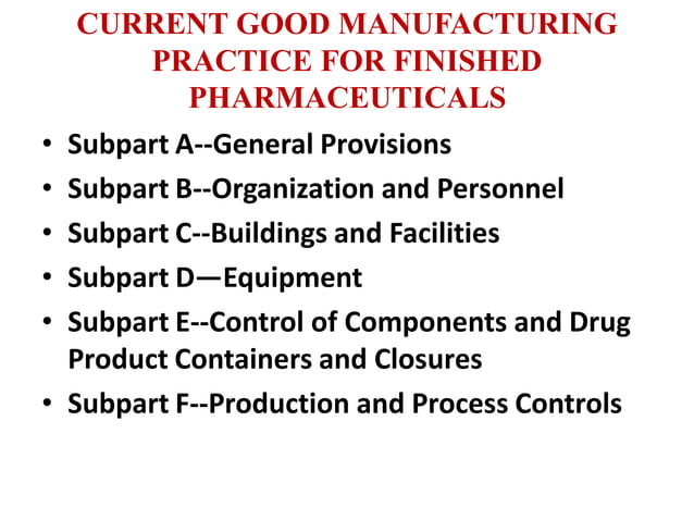 Current good manufacturing practices and current good compounding | PDF ...