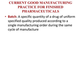 Current good manufacturing practices and current good compounding | PDF