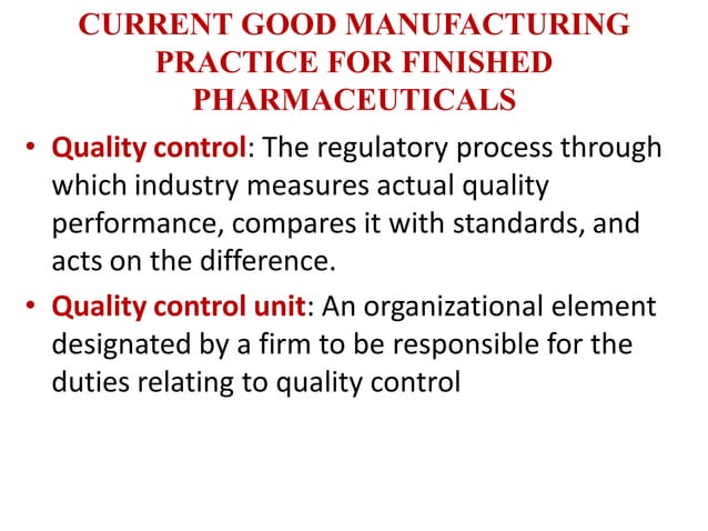 Current good manufacturing practices and current good compounding | PDF ...