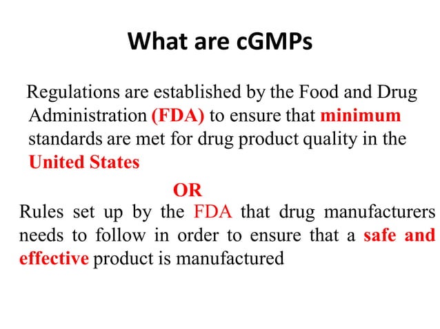 Current good manufacturing practices and current good compounding | PDF ...