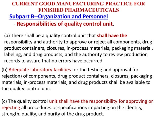 Current good manufacturing practices and current good compounding | PDF ...