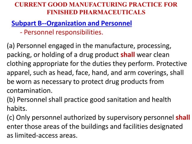 Current good manufacturing practices and current good compounding | PDF ...