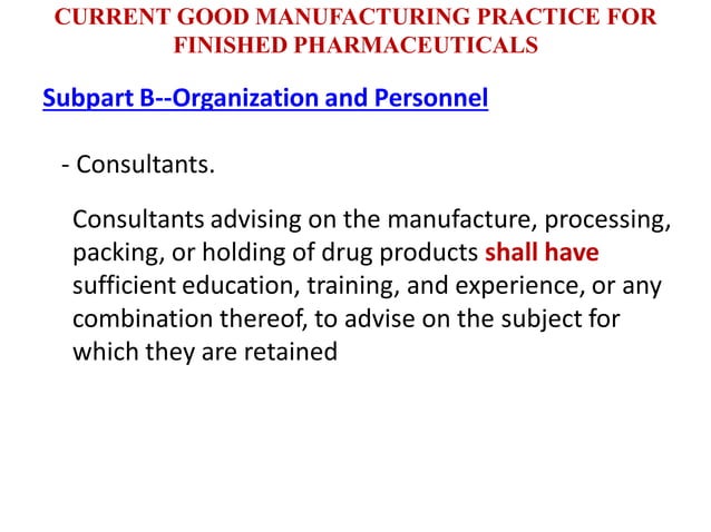 Current good manufacturing practices and current good compounding | PDF ...