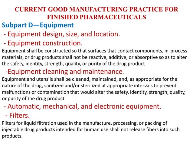 Current good manufacturing practices and current good compounding | PDF ...