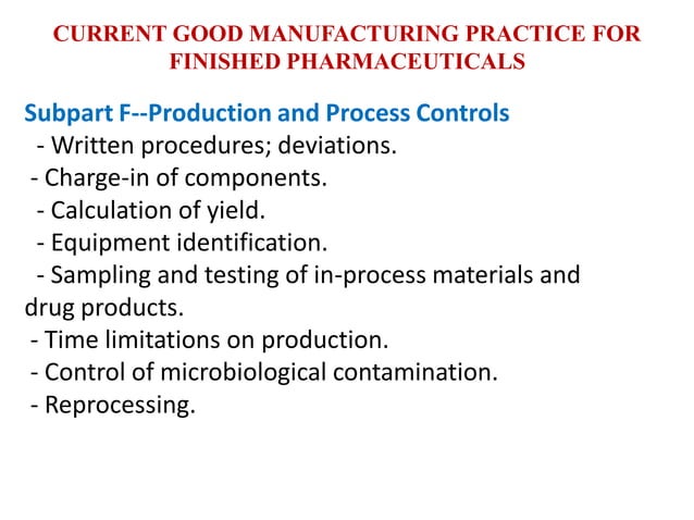 Current good manufacturing practices and current good compounding | PDF ...