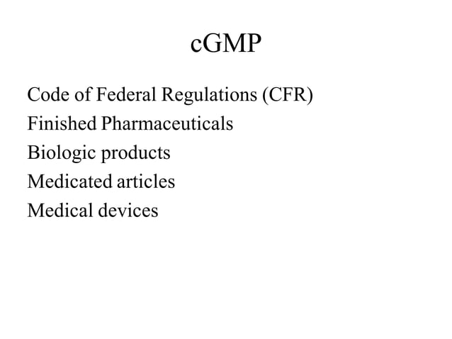 Current good manufacturing practices and current good compounding | PDF ...
