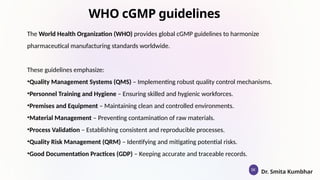 Current Good Manufacturing Practices (cGMP) & Compliance Key Global ...