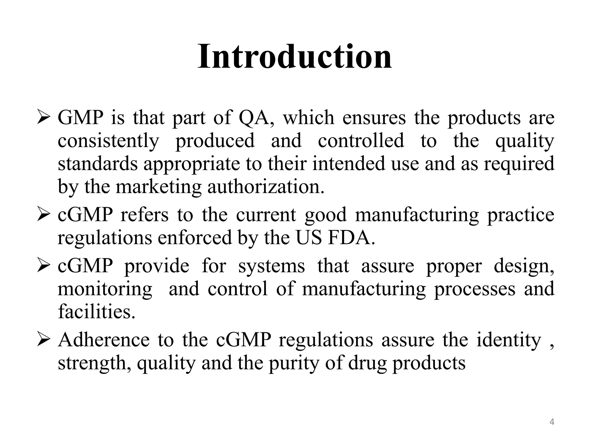 Current good manufacturing practices(cGMP) | PPTX