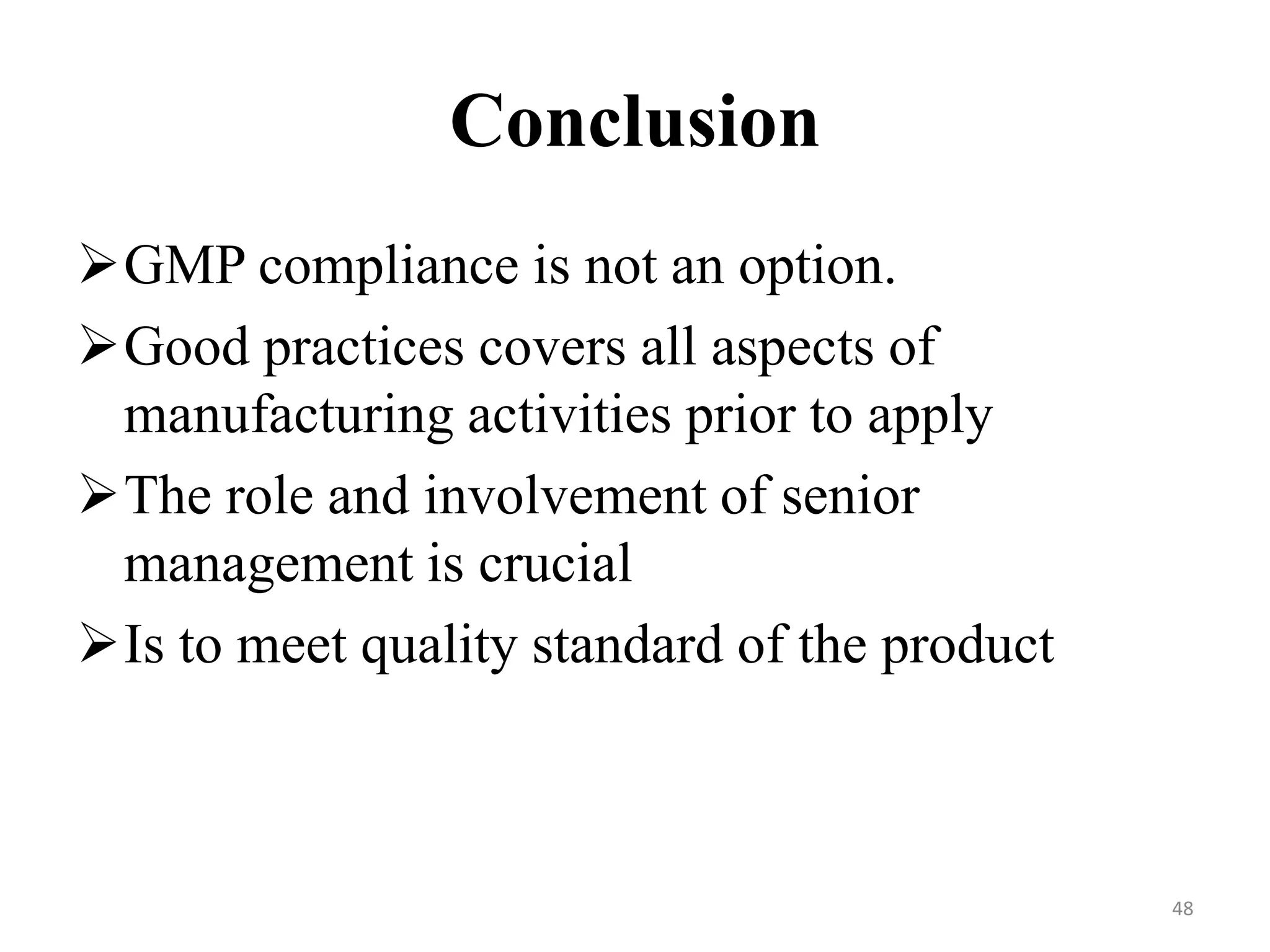 Current good manufacturing practices(cGMP) | PPTX