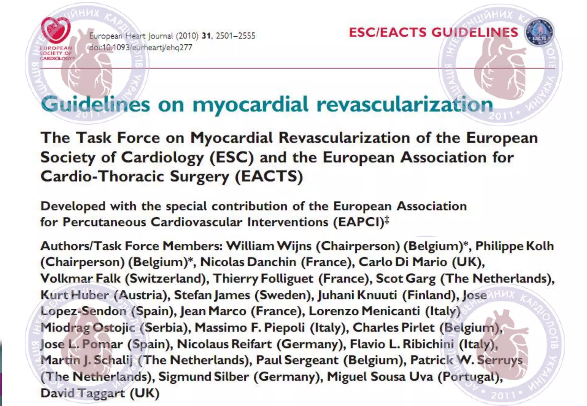 Current Guidelines of Myocardial Revascularisation Patients with Stable ...