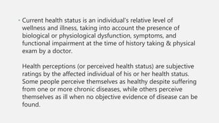 Current Health Status - Patient's History Taking | PPTX