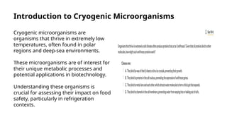 Current Knowledge On Cryogenic Microorganisms And Food Safety In ...