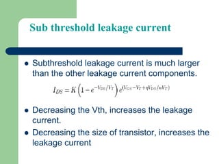 Reduction in Current leakage in CMOS VLSI Circuits | PDF
