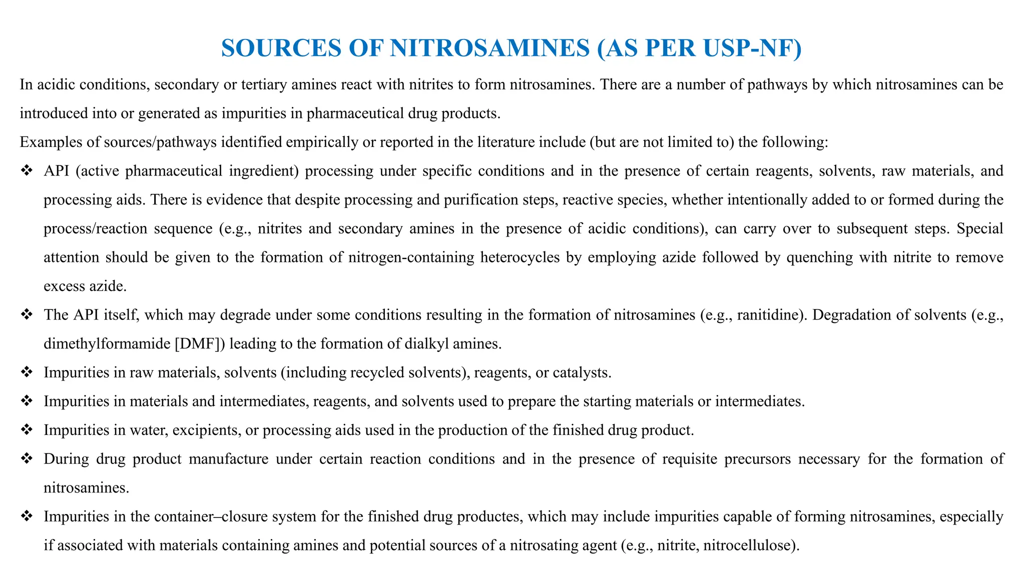 Currently Identified Risk Factors for Presence of Nitrosamines.pptx