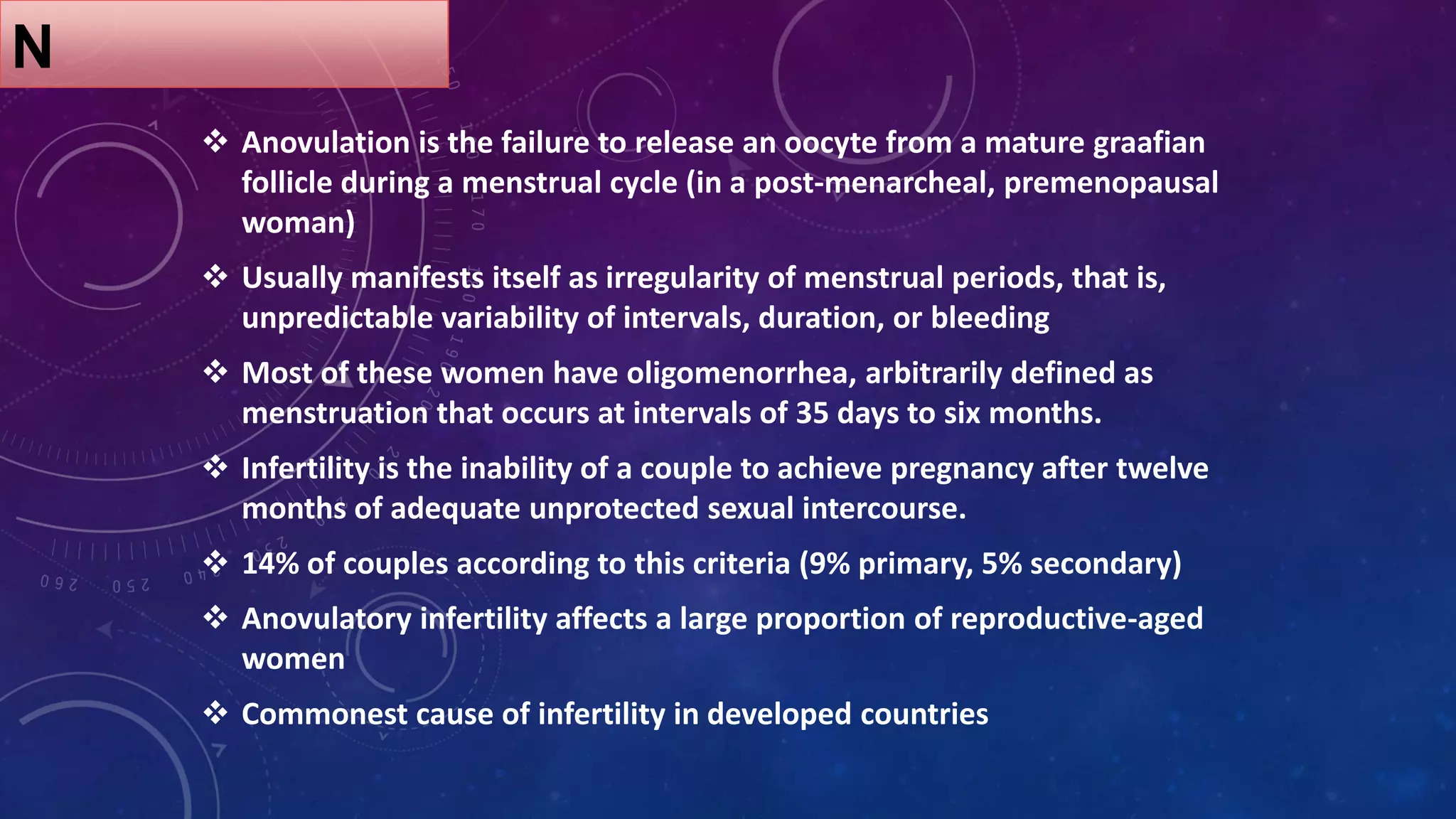 Current Management of Anovulatory Infertility | PPTX