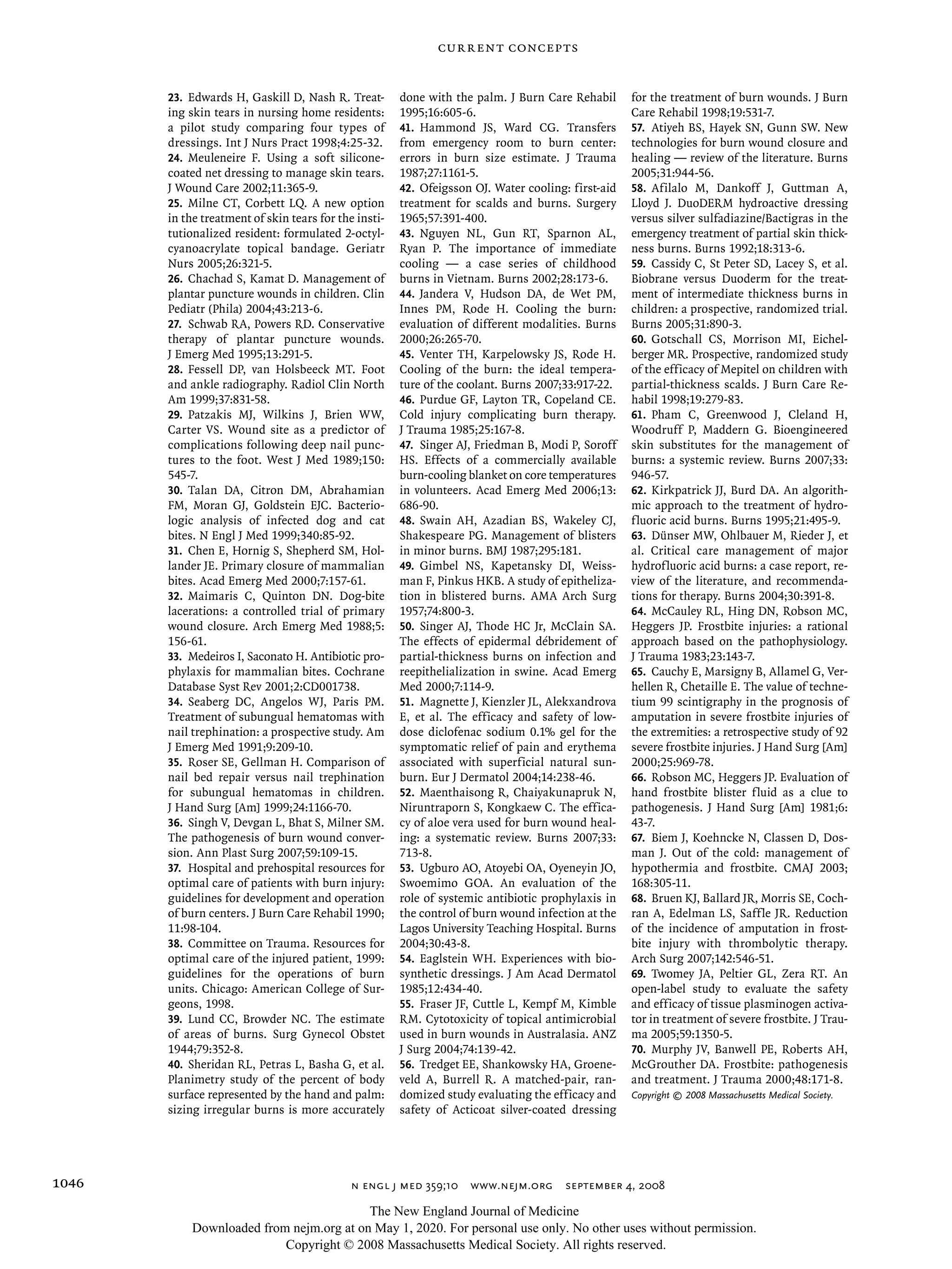 Current management of acute cutaneous wounds nejm | PDF