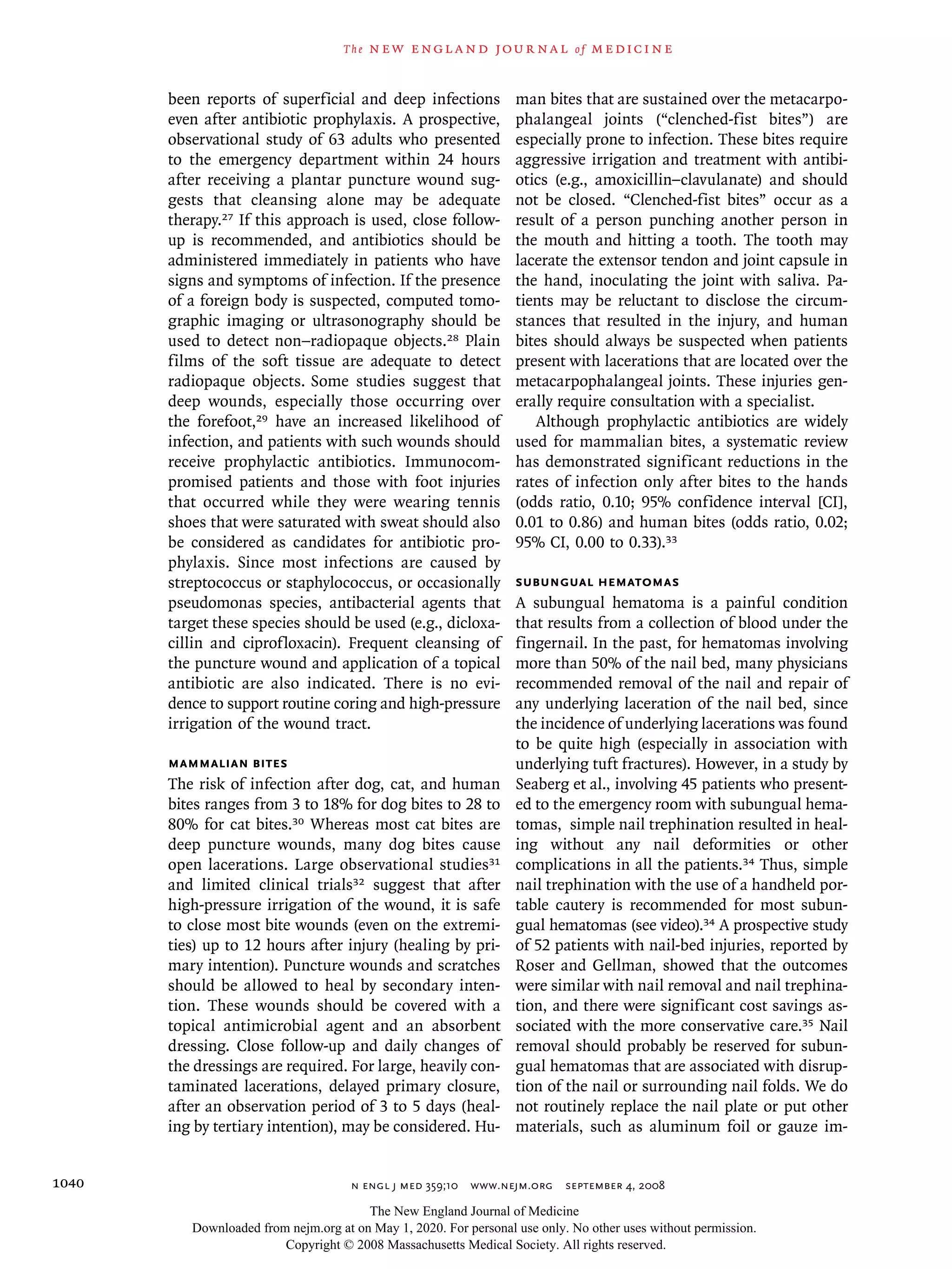 Current management of acute cutaneous wounds nejm | PDF