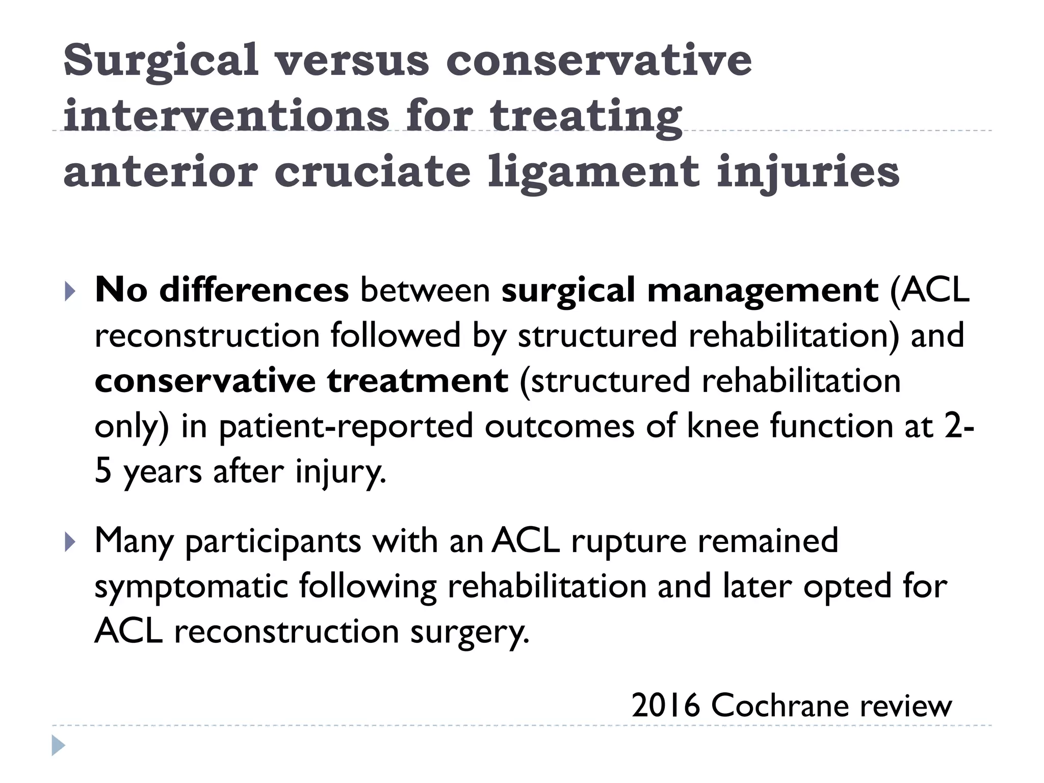 Current management of ACL injury 2017 | PDF