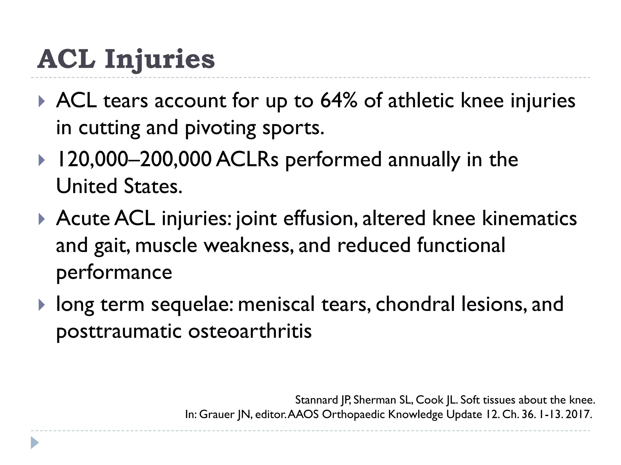 Current management of ACL injury 2017 | PDF
