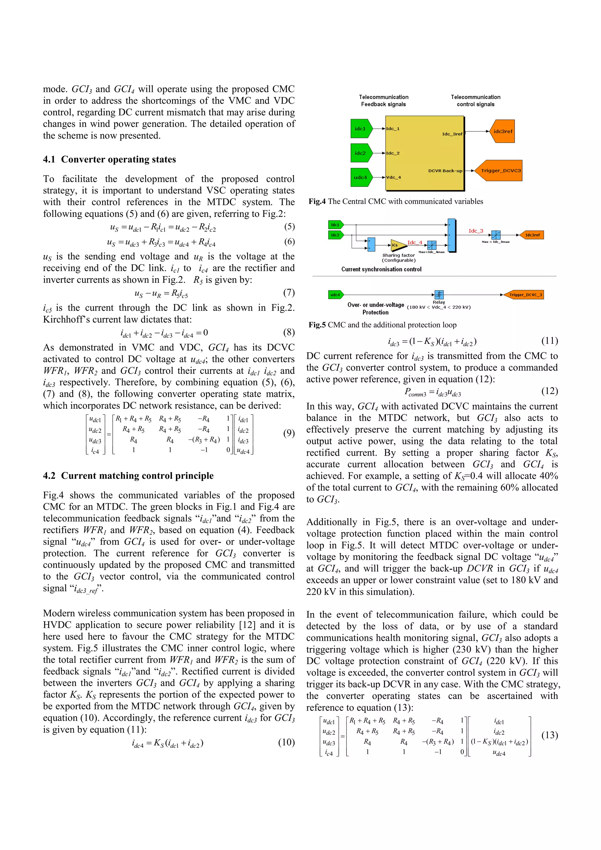 Current matching control system for multi-terminal dc transmission to integrate offshore wind ...