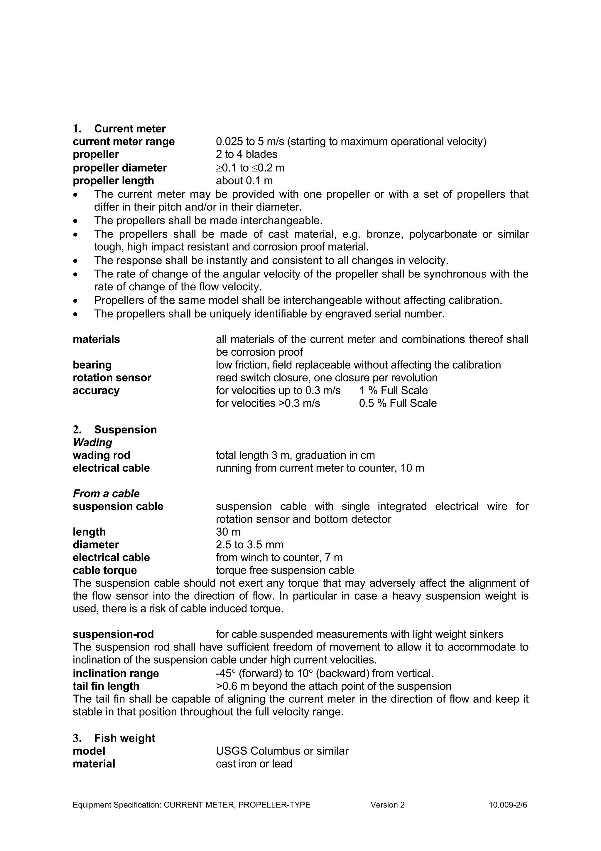 Current meter, propeller type | PDF | Physics | Science