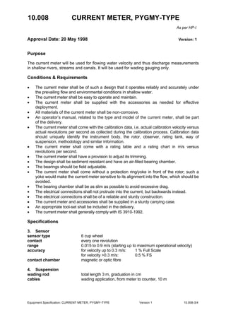 Current meter, pygmy type | PDF | Physics | Science