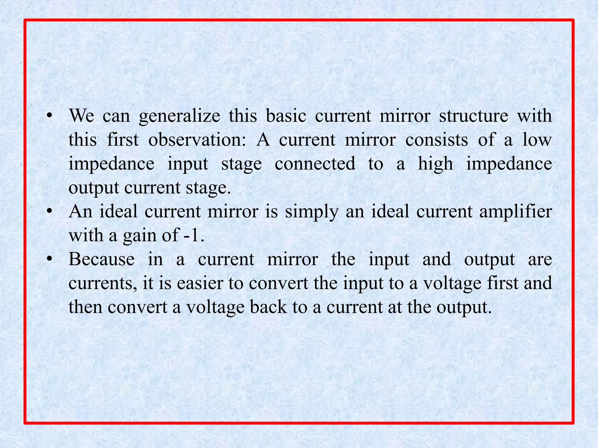 Current mirror-A constant current circuit | PDF