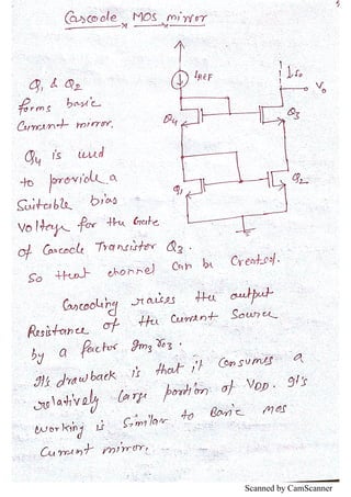 Current mirrors (using BJT & MOSFET) | PDF