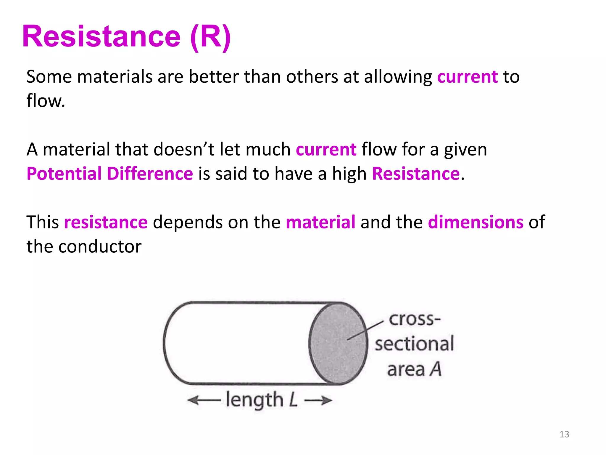 5.1 - Potential Difference, Current & Resistance | PPTX