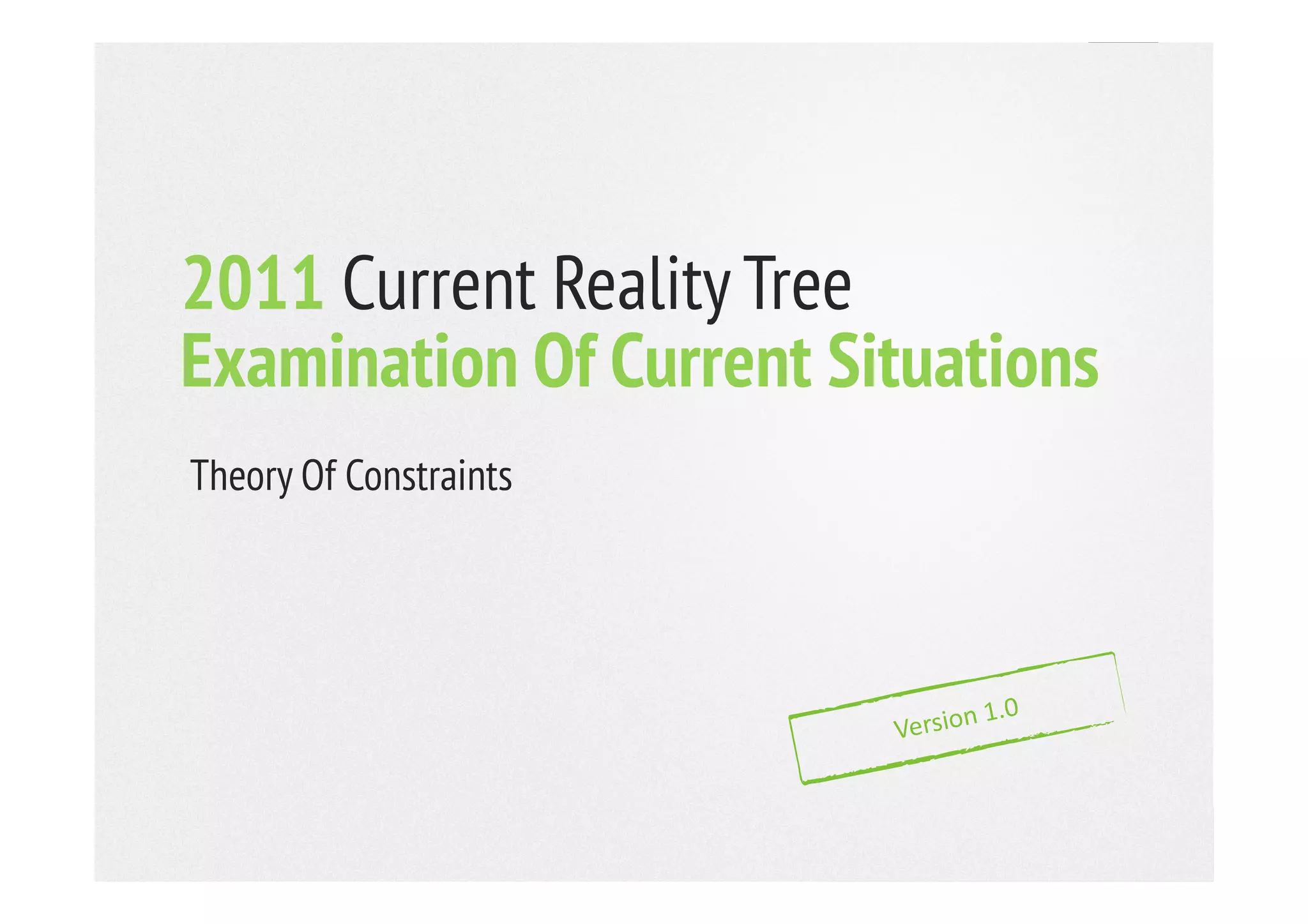 Current Reality Tree | PDF