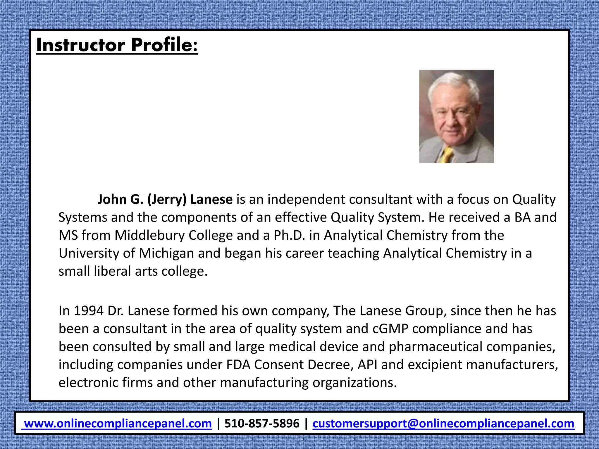 Current regulatory expectation | PPT