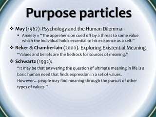 2011 Presentation - Current Research in Existential Psychology | PPTX