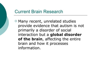 Current Research on Autism | PPT