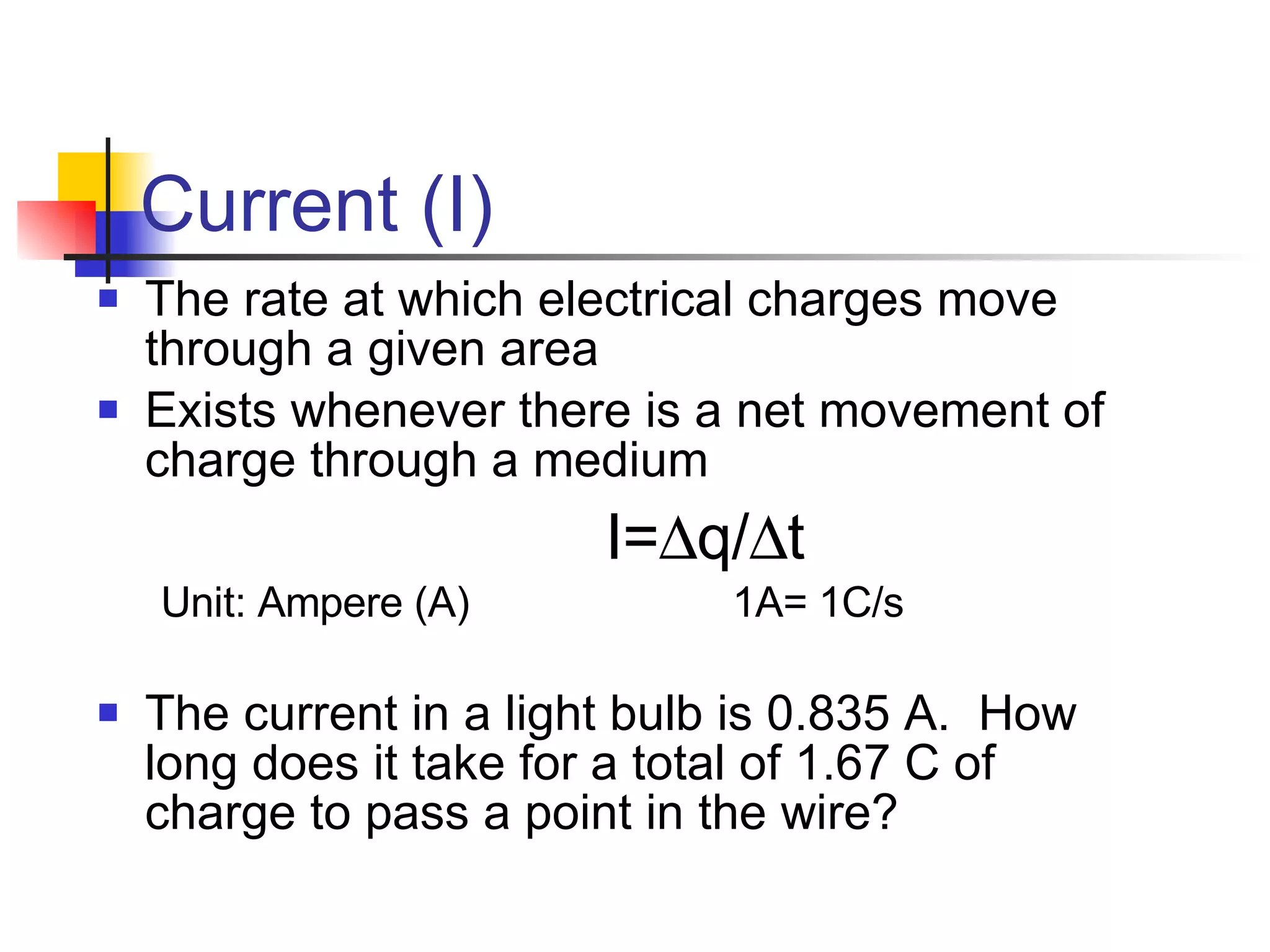 Current Resistance & Power | PPT