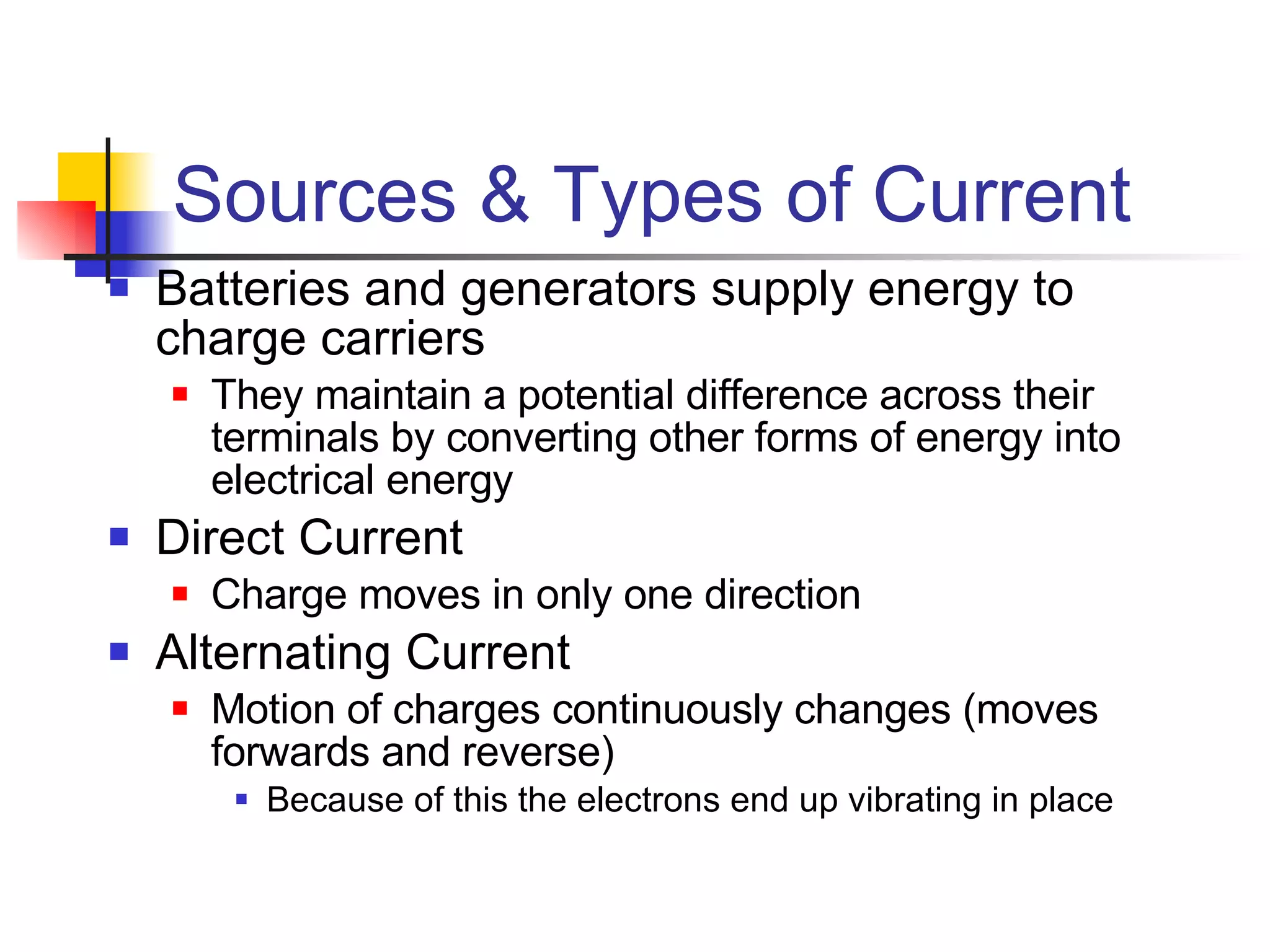 Current Resistance & Power | PPT