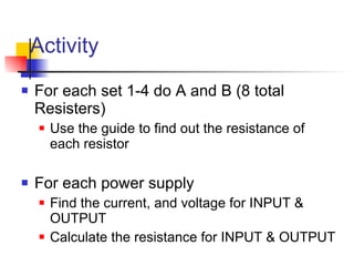 Current Resistance & Power | PPT