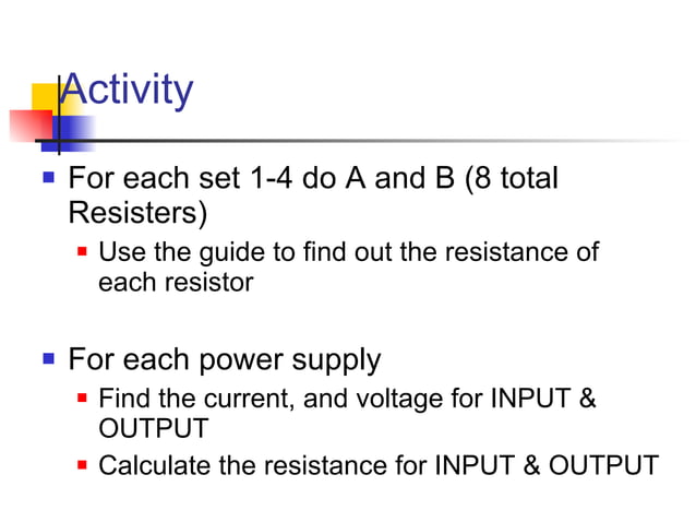 Current Resistance & Power | PPT