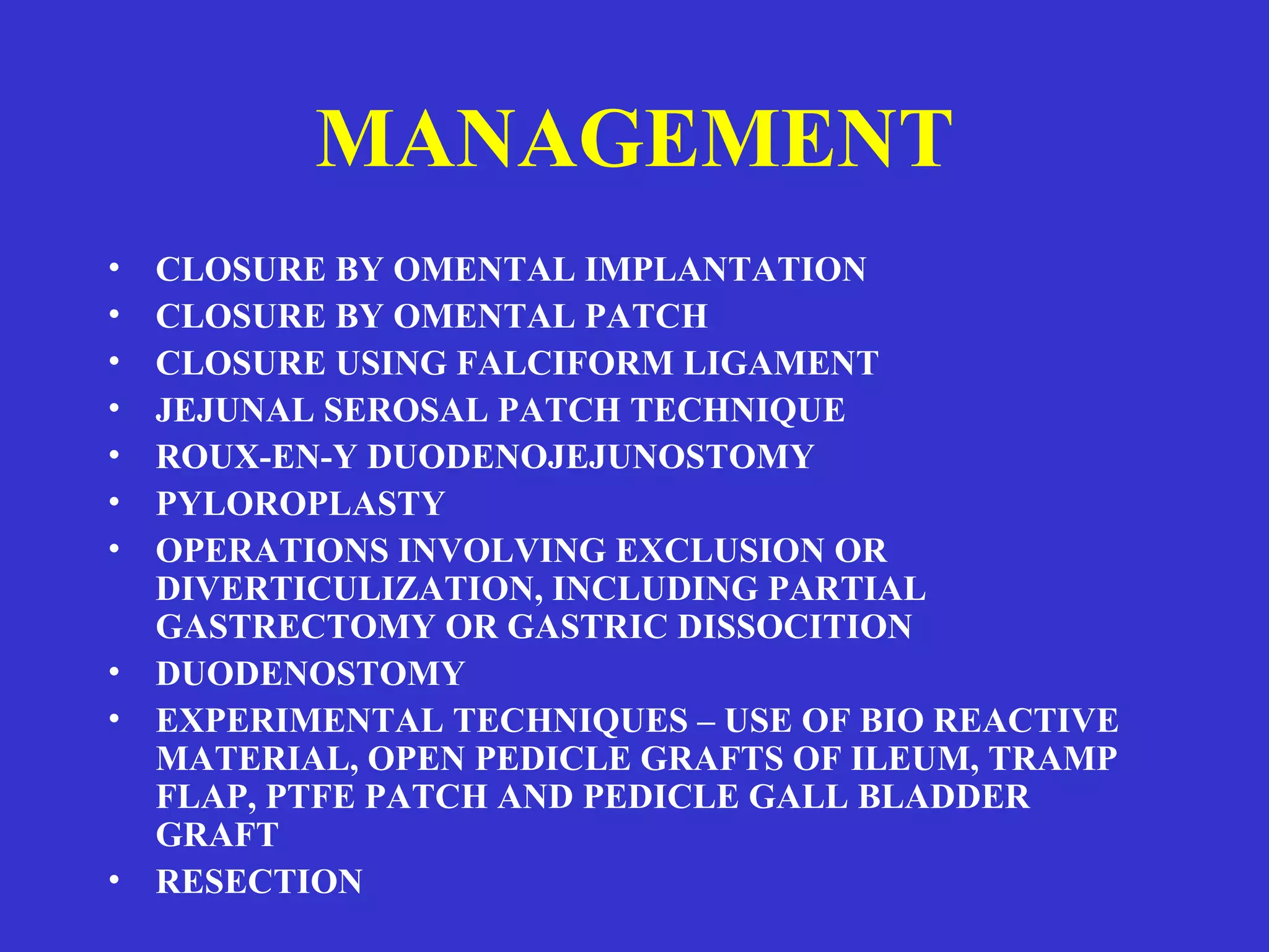 Current role of surgery in the management of peptic ulce (1) | PPT
