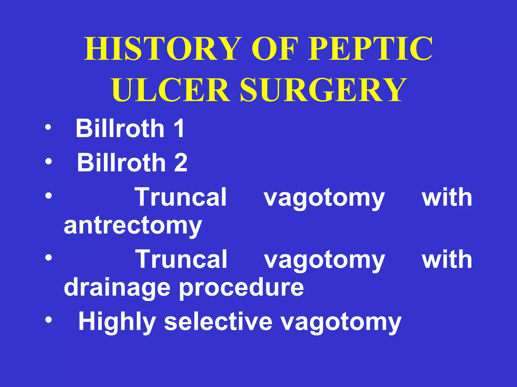 Current role of surgery in the management of peptic ulce (1) | PPT