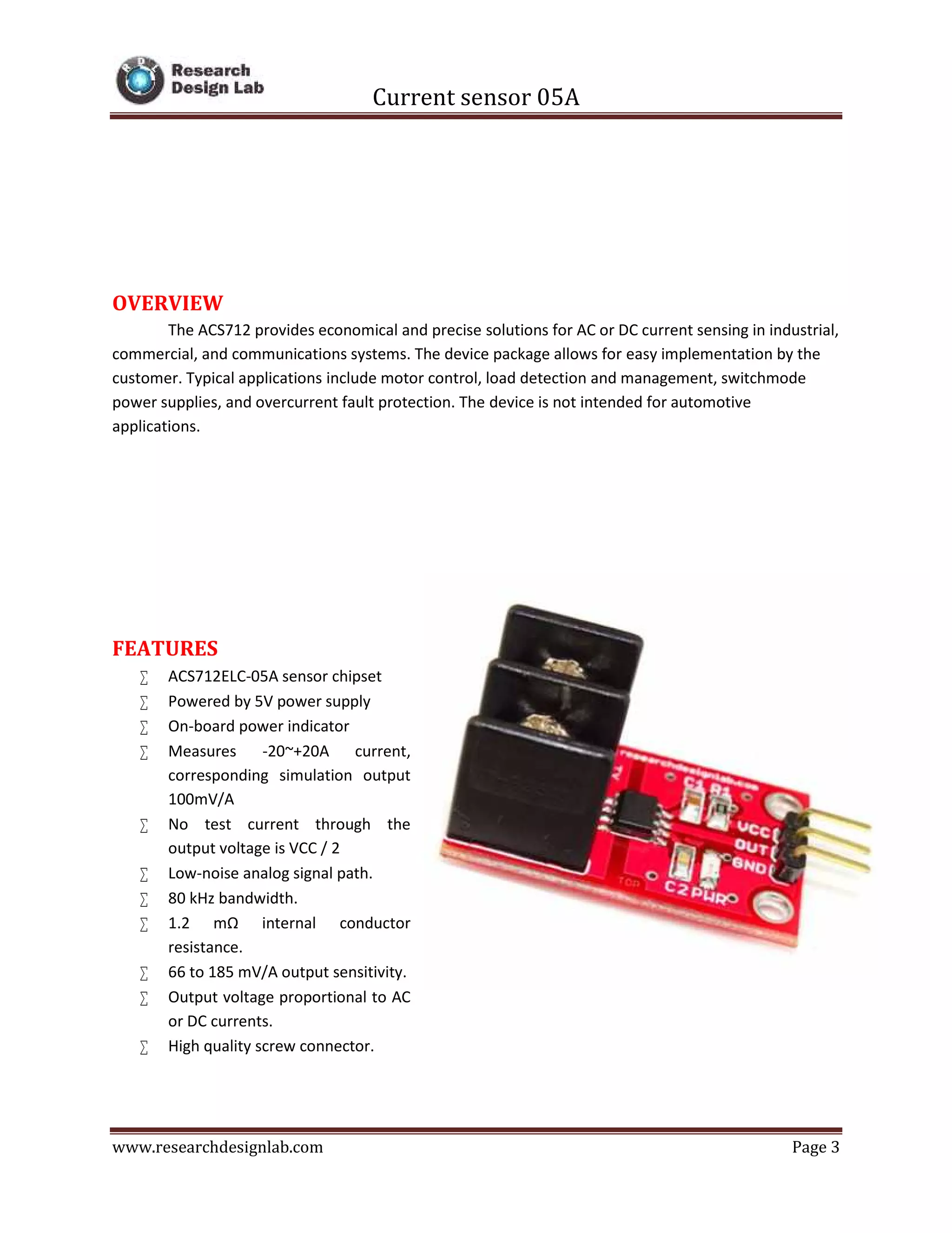 Current sensor 05A | PDF