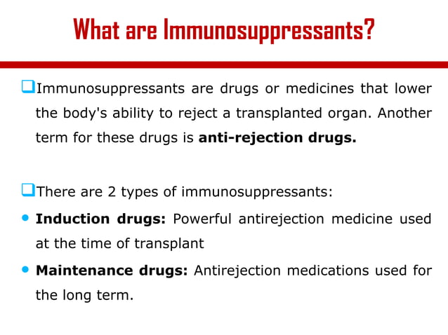 Current standards & newer immunosuppressive medications | PPTX | Lung ...
