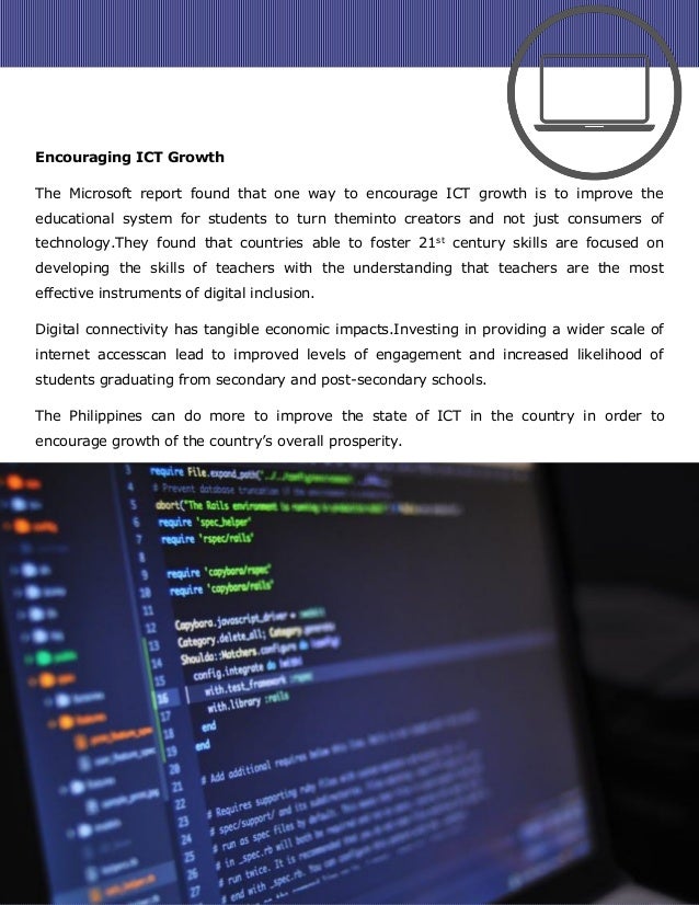 Current State and Growth of ICT in the Philippines