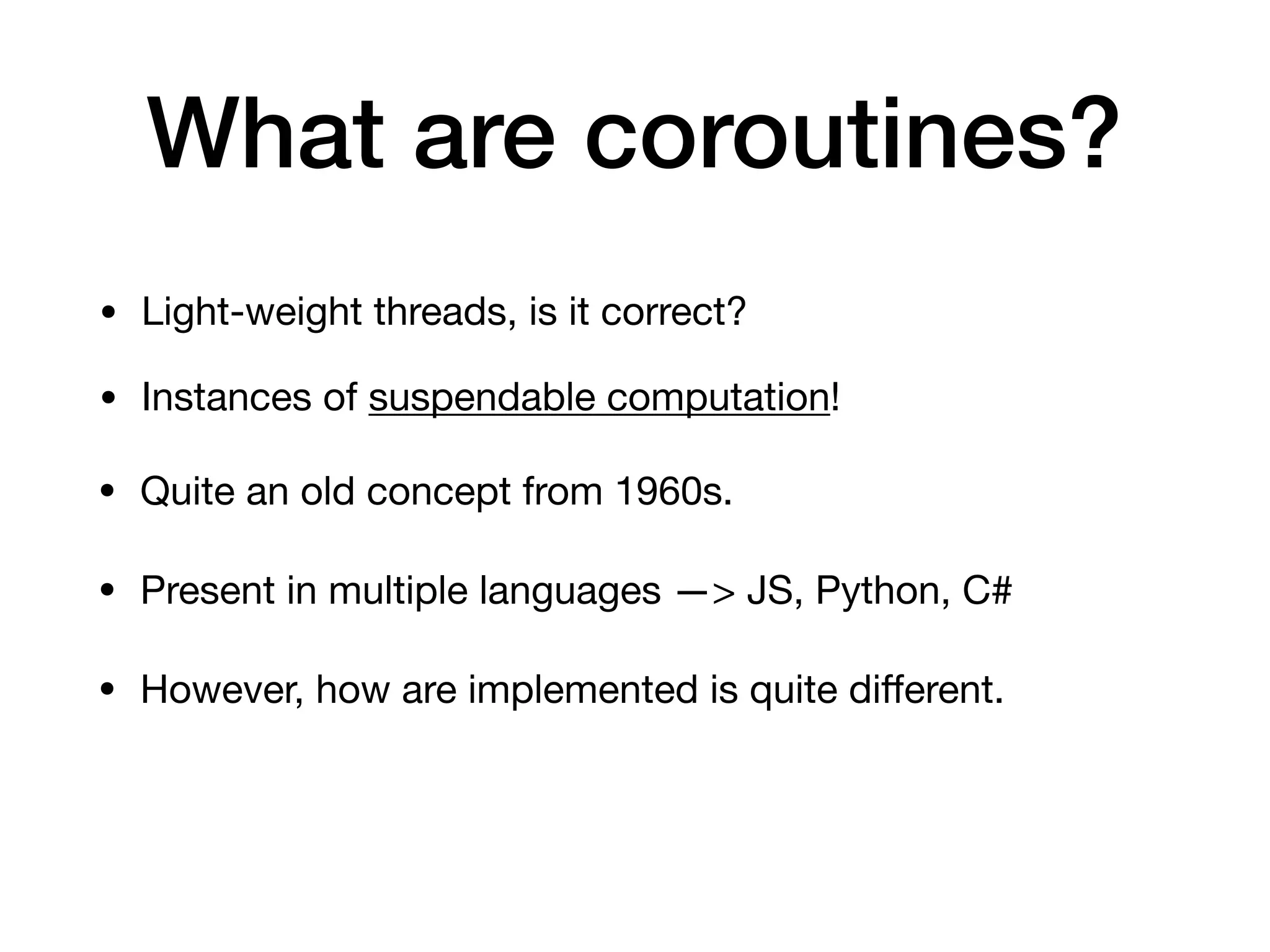 Current State of Coroutines | PPT