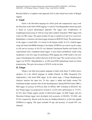 Current state of the art pos tagging for indian languages | PDF