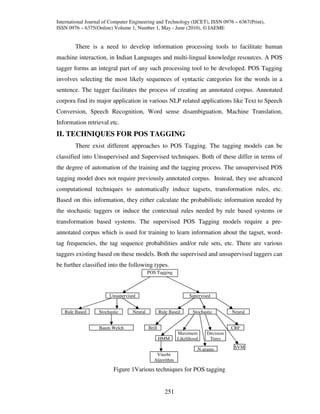 Current state of the art pos tagging for indian languages – a study | PDF