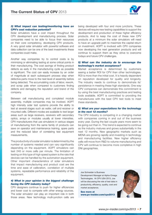 The Current Status of CPV 2013 | PDF