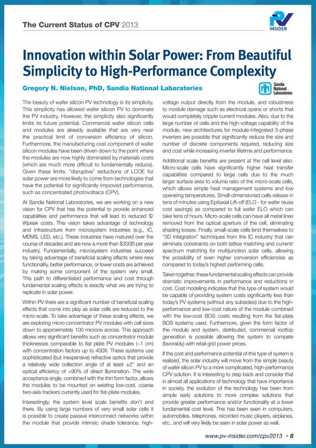 The Current Status of CPV 2013 | PDF